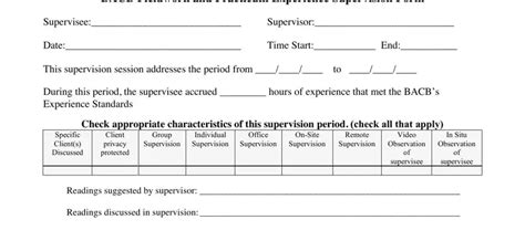 Bacb Fieldwork Fill Out Printable PDF Forms Online