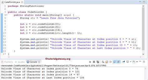 Java Codepointat Method