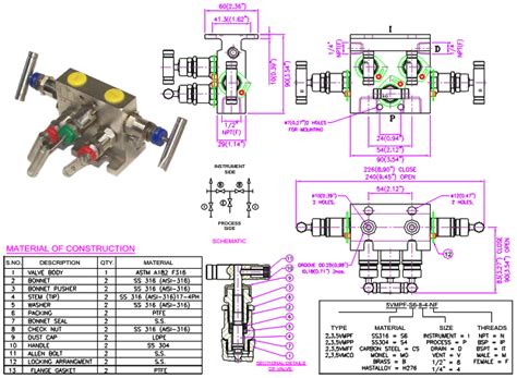 Manifold Valve 5 Valve Manifold Pipe To Flange Model No 5vm Tt Ff