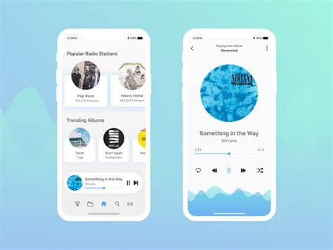 music player app ui kit free xd resource adobe xd elements