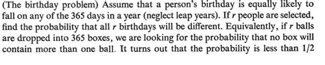 Solved The Birthday Problem Assume That A Person S Chegg Com