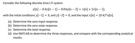 solved consider the following discrete time lti system mainly need
