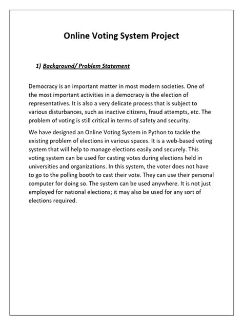 online voting system project download free pdf elections voting