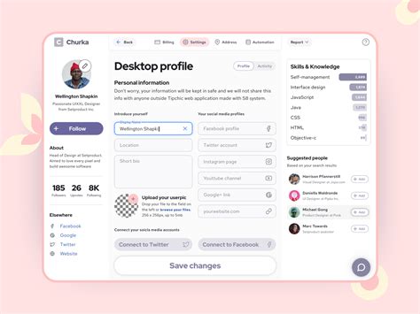 S Design System Profile UI Template Desktop By Roman Kamushken On Dribbble