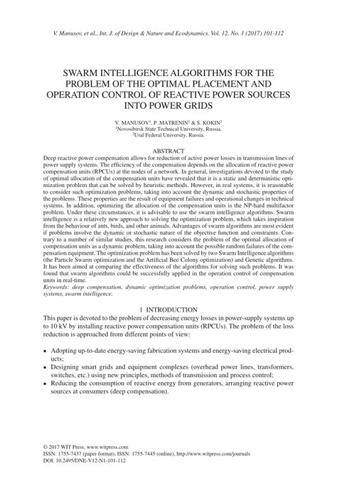 Pdf Swarm Intelligence Algorithms For The Problem Of The Optimal