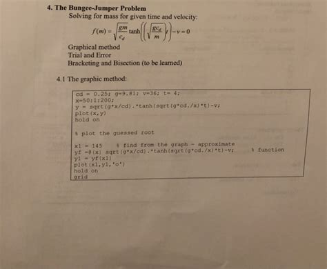 4 The Bungee Jumper Problem Solving For Mass For