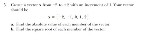Solved Create A Vector X From 2 To 2 With An Increment Of