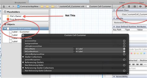 Iphone App Is Crashing When Loading Custom Xib File For Uitableviewcell Stack Overflow