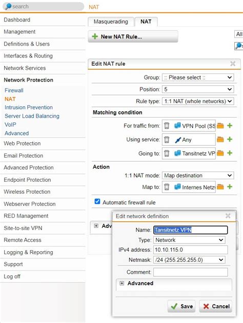 11 Nat Transit Lan Network Protection Firewall Nat Qos And Ips Utm Firewall Sophos