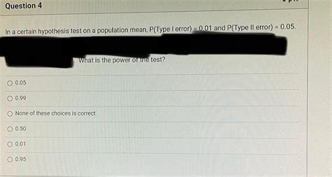 solved question 4 in a certain hypothesis test on a