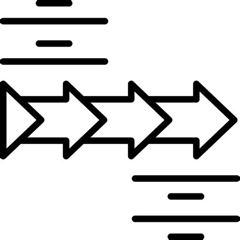 Four Step Workflow Arrow Icon In Black Line Art Vector Art At Vecteezy
