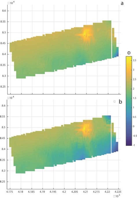 A Median And B Mean Grain Size From Sampling Area Shown In Figure
