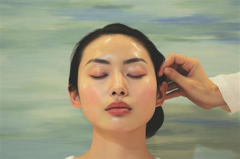 Premium Ai Image An Asian Woman Doing Facial