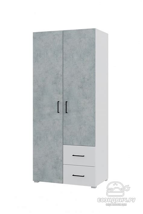 Шкаф 2 х дв с ящ 0 8 1 83 Сандро Белый Бетон Gnt Vr Купить Распашные шкафы с доставкой