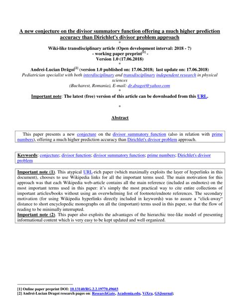 Pdf Dfc Version 10 11 Pages 17062018 A New Conjecture On