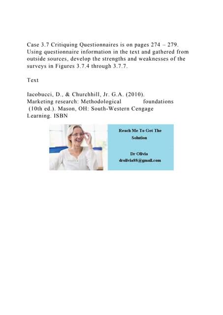 Case 37 Critiquing Questionnaires Is On Pages 274 279 Using Qudocx