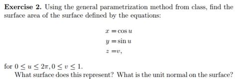 solved using the general parameterization method from class