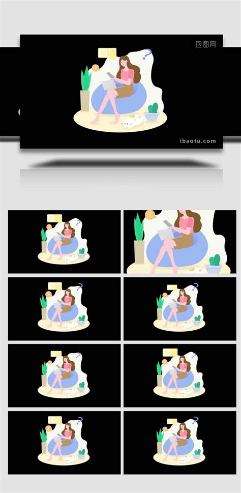 Flat Class Home Isolation Office Cartoon Mg Animation Video Aep Template Free Download Pikbest