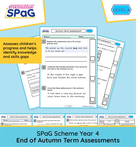 Year 4 Spag Assessment Autumn Term Test Pack Mrs Mactivity