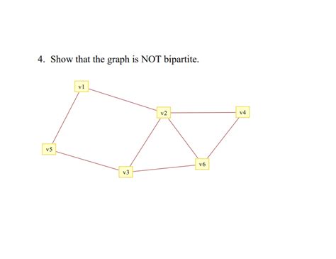 Solved 4 Show That The Graph Is Not Bipartite V1 V2 V4 V5