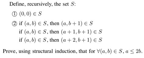 solved define recursively the set s 0 0 s 2 if a b