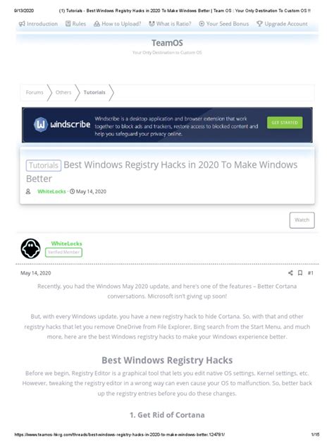 Tutorials Best Windows Registry Hacks In 2020 To Make Windows Better Team Os Your Only