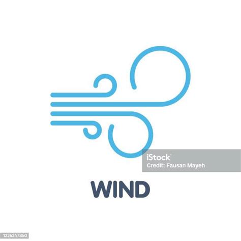 Wind Flat Icon Design Style Illustration On White Background Stock