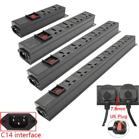 Pdu Power Strip Distribution Unit Iec C14 Port 2 3 4 5 6 7 8 9 10 Ways Uk 3 Pin Power Socket