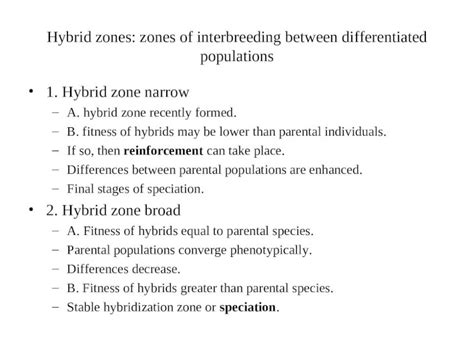 PPT Hybrid Zones Zones Of Interbreeding Between Differentiated Populations 1 Hybrid Zone