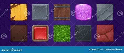 Game Ui App Icons Buttons Cartoon Interface Stock Vector Illustration Of Rust Field 242377531