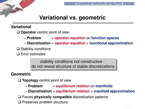 Ppt Variational And Geometric Aspects Of Compatible Discretizations