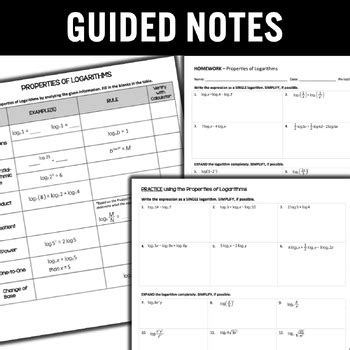 Properties Of Logarithms Lesson By Algebra And Beyond TpT