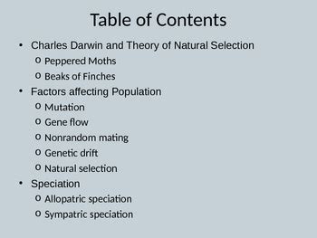 Natural Selection Evolution And Speciation PowerPoint By Paige Lam