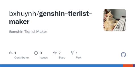 github bxhuynh genshin tierlist maker genshin tierlist maker