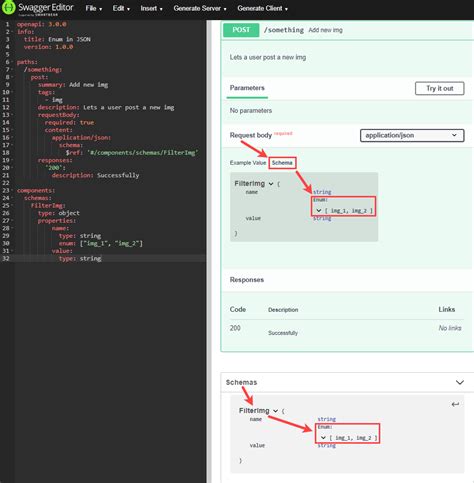 Swagger Cant See Scroll Menu When Working With Enum Stack Overflow