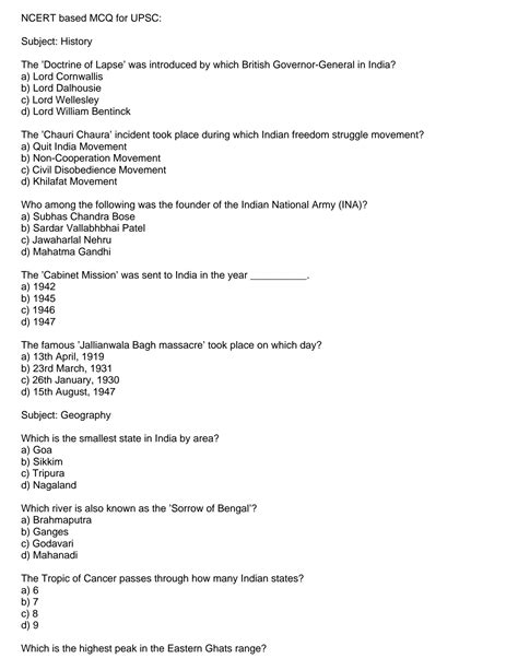 SOLUTION Ncert Based Mcq For Upsc Pdf Studypool