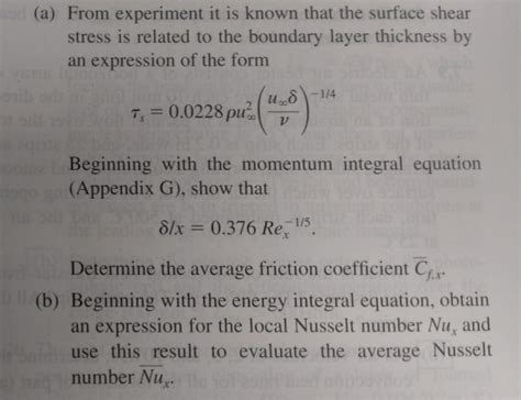 Solved 7 6 Consider A Steady Turbulent Boundary Layer On An
