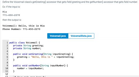 Solved ```public Class Voicemail Private String