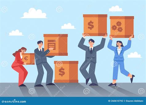 hand drawn illustration teamwork concept vector illustration stock