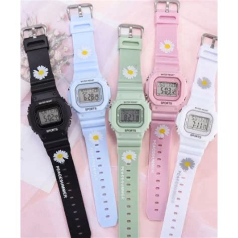Jual Jam Tangan Wanita Flower Daisy Terlaris Termurah Jam Tangan Led Digital Murah Warna