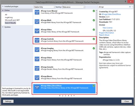 preview webcam video and take snapshot in wpf using aforge and mvvm