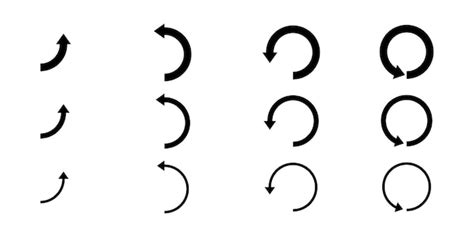 Premium Vector Rounded Arrow Vector Set Circular Move Arrows Abstract Set With Rounded Arrow