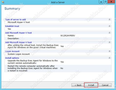 Symantec Backup Exec 15 Hyper V Host Agent Kurulumu Baki Çubuk