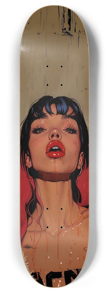 Sexy Punky Girl Skateboard 8 Inch Skateboard Deck By Creeds