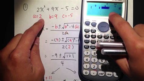 Quadratic Formula Q1 W Calculator Casio Fx 115 Es Plus Youtube