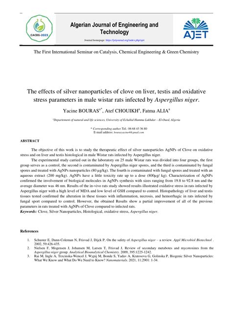 Pdf Algerian Journal Of Engineering And Technology