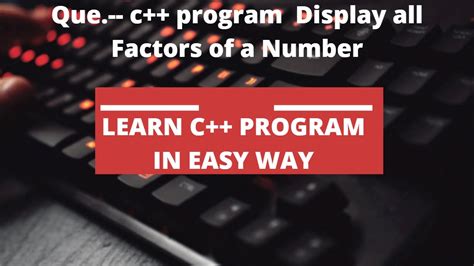 C Program Display All Factors Of A Number Youtube