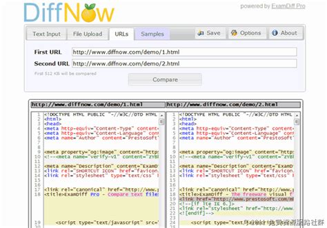 Diffnow 線上文字檔/原始碼差異比較工具 免費資源網路社群 Diffnow 線上文字檔/原始碼差異比較工具 免費資源網路社群