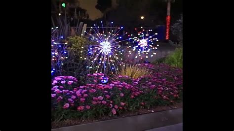 Садовый газонный светильник 2 шт на солнечной батарее Фейерверк 150 Led автономный для дорожек