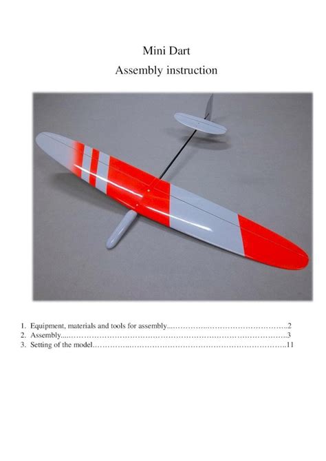 Pdf Mini Dart Assembly Instruction Soaringmodels Mini Dart